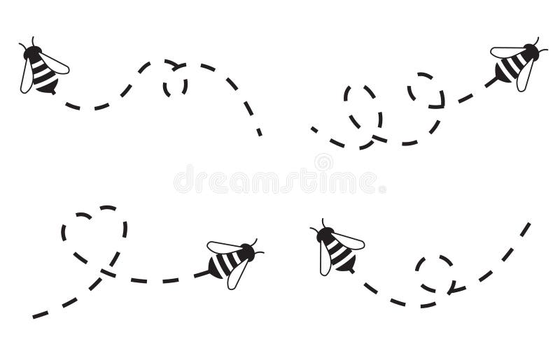 Flying Bee Path Stock Illustrations – 301 Flying Bee Path Stock ...