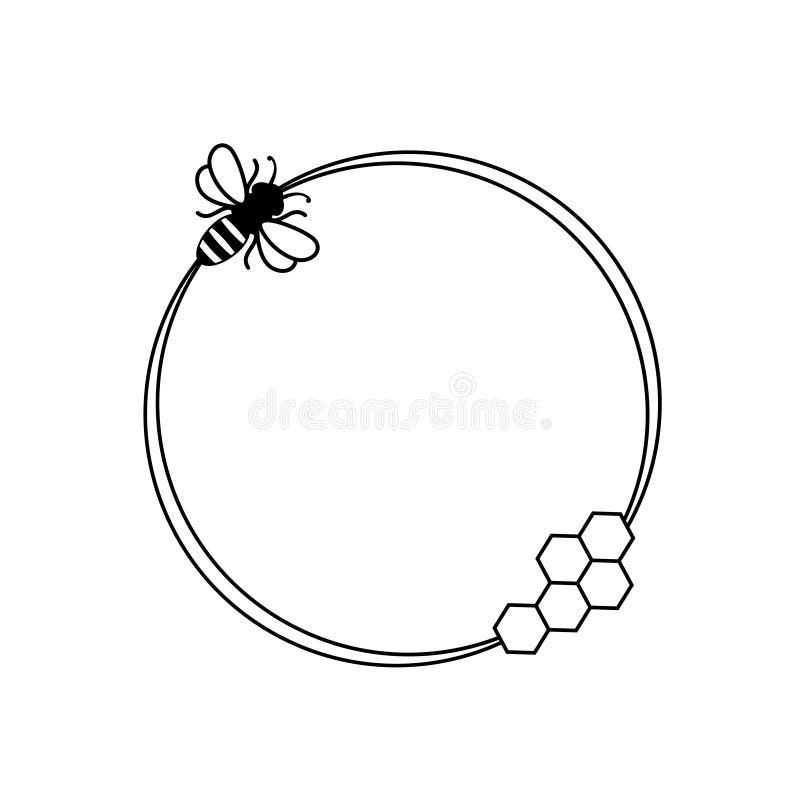 Honey Bee Frame Vector. Circle Frame Vector Stock Vector - Illustration ...