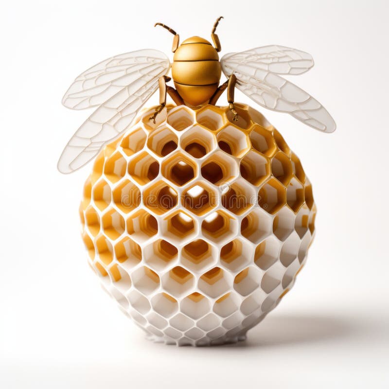 Organic and Fluid Beehive Honey 3d Render in the Style of Petros Afshar ...