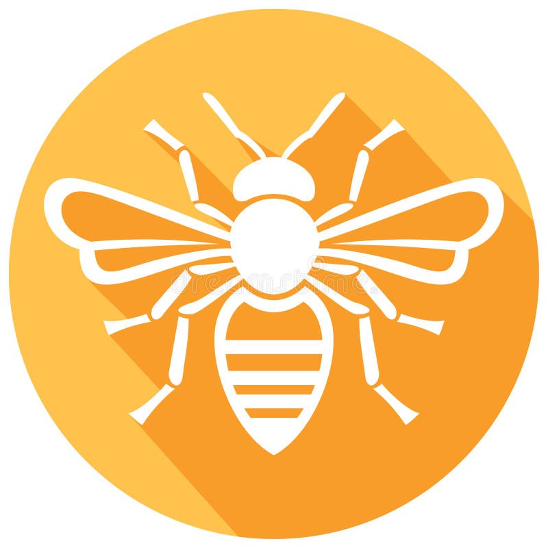 Honey bee icon flat icon stock vector. Illustration of queen - 203290398