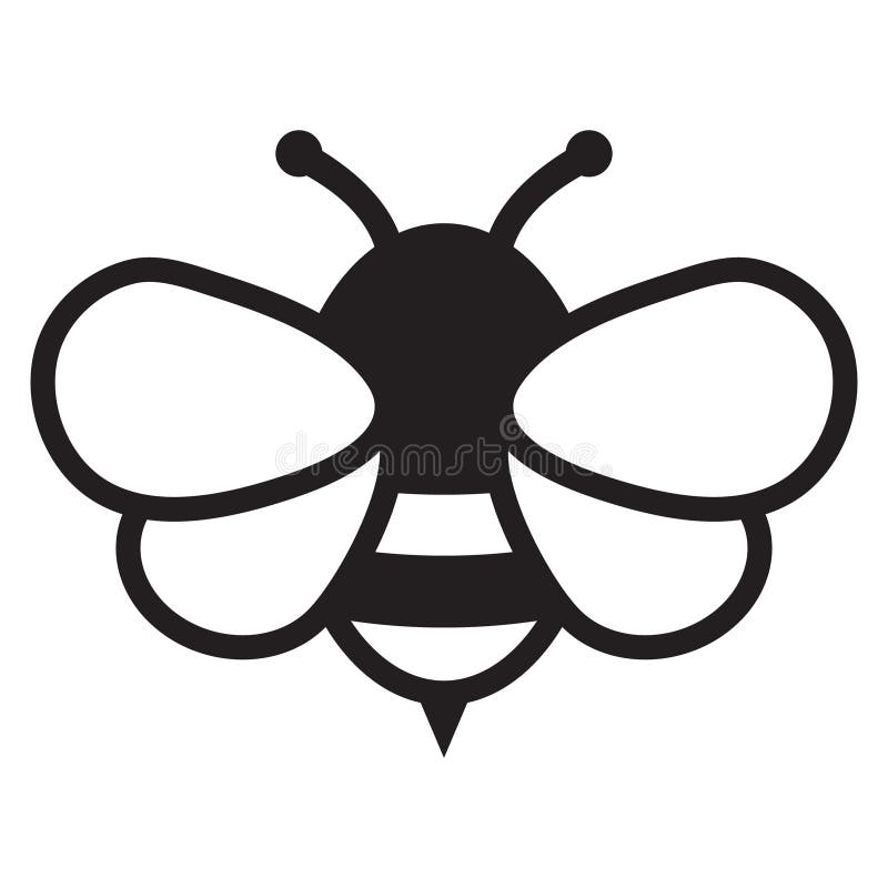 Honey Bee Icon. Insect Character. Cartoon Flying Bee Stock Vector ...