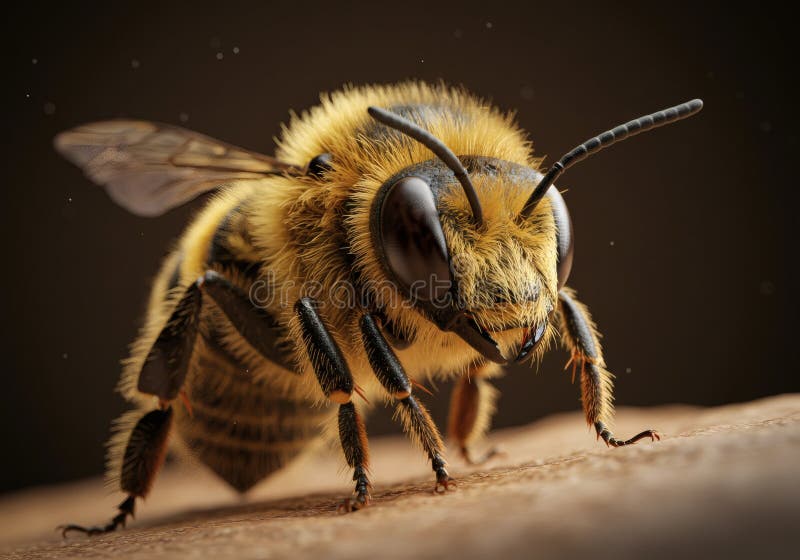 Honey Bee Illustration with Glowing Effects Stock Illustration ...