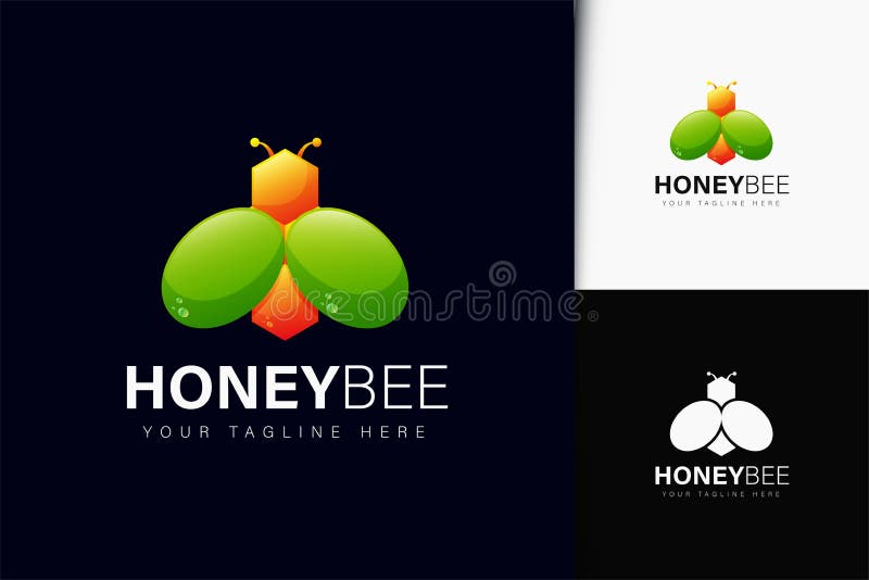 Honey Bee Logo Design with Gradient Stock Vector - Illustration of ...