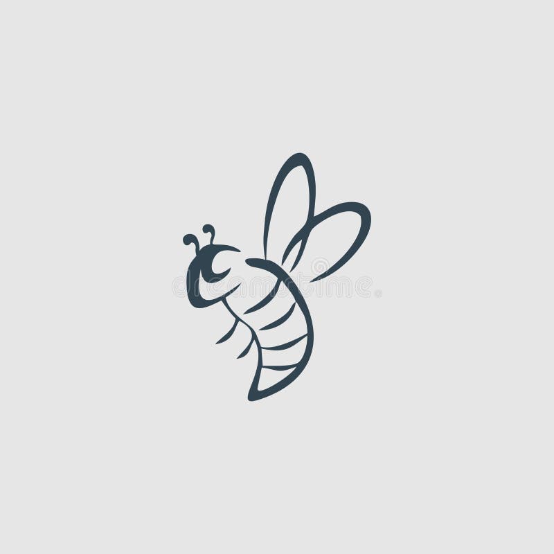 Honey Bee Monogram Design Logo Inspiration Stock Image - Illustration ...