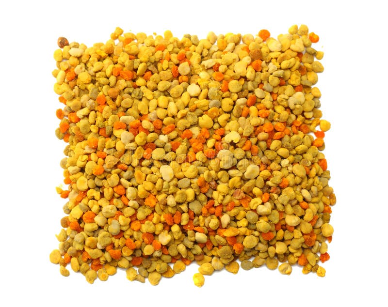 Honey Bee Pollen Isolated on White Background. Top View Stock Photo ...
