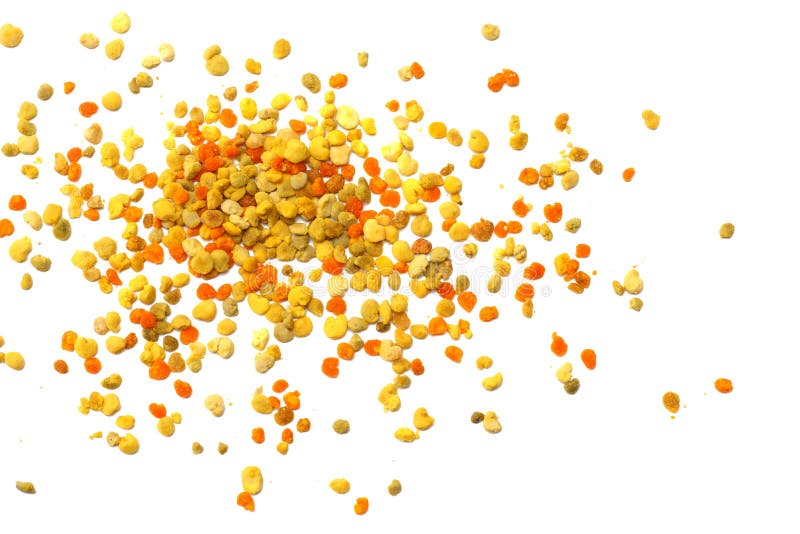 Honey Bee Pollen Isolated on White Background. Top View Stock Photo ...