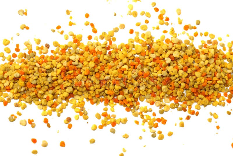 Honey Bee Pollen Isolated on White Background. Top View Stock Photo ...