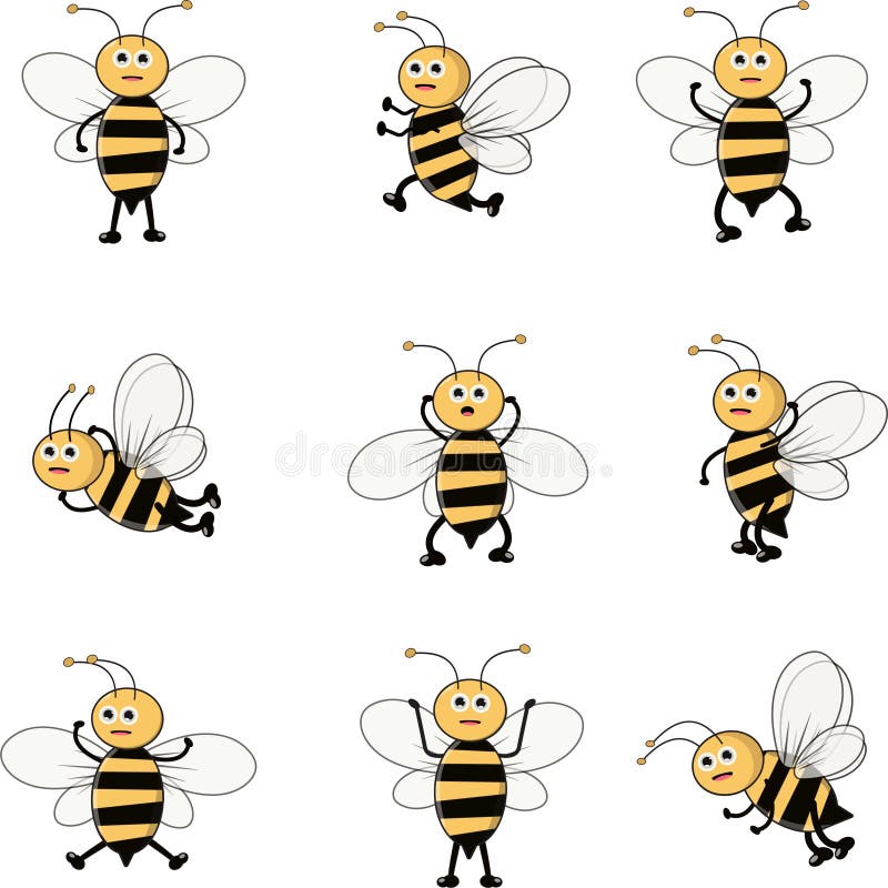 Cute cartoon Honey Bee Set stock vector. Illustration of animal - 201507396