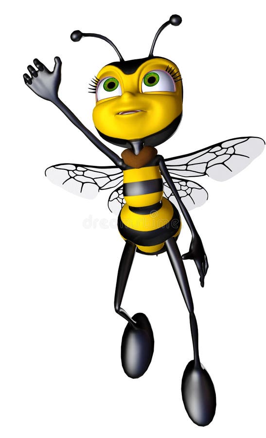 Honey Bee Super Hero Flying Up Stock Illustration - Illustration of ...