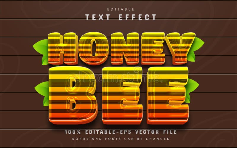 Honey bee text effect stock vector. Illustration of pretty - 256132166