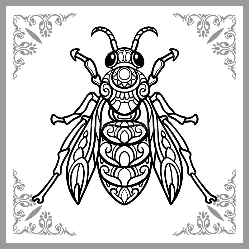 Zentangle Bee Stock Illustrations – 317 Zentangle Bee Stock ...