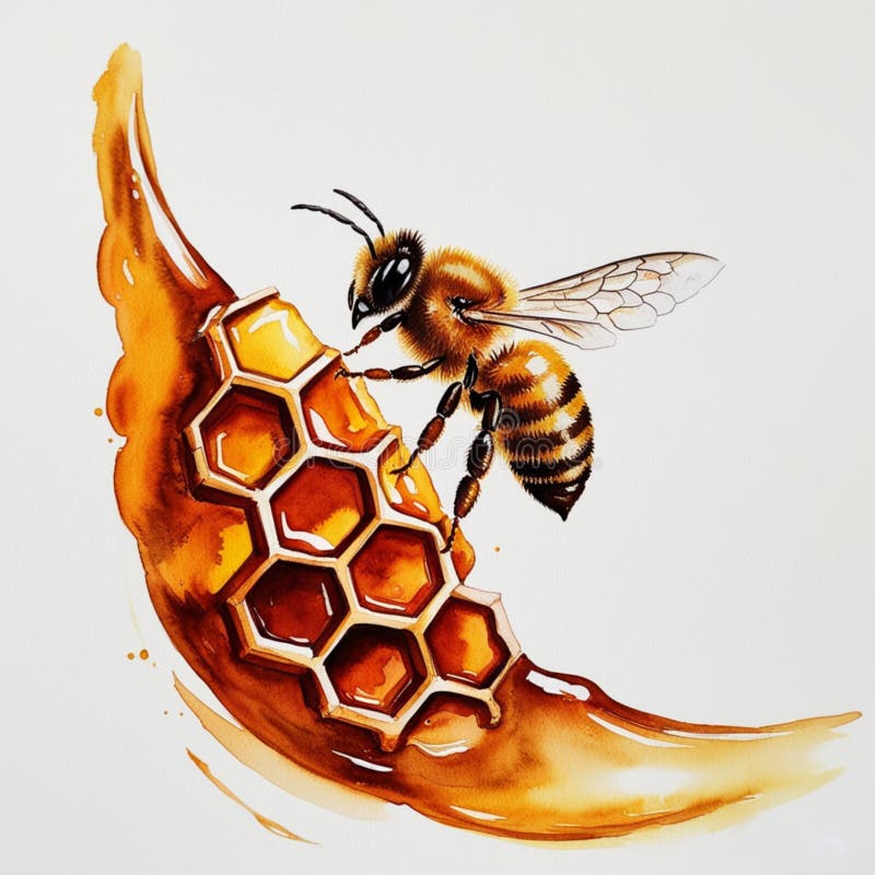 Honey Bees are Busy Working in a Nest Located in a Tree, Stock ...