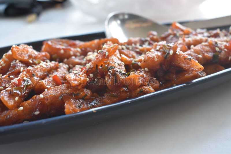 Honey Chilly Potato Sweet and Red Stock Photo - Image of chilly ...