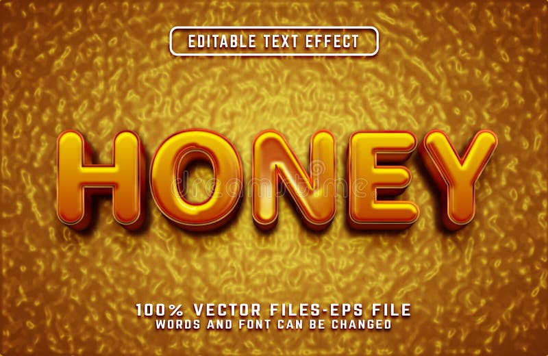 Honey 3d Glossy Text Effect Premium Vectors Stock Vector - Illustration of product, nature ...