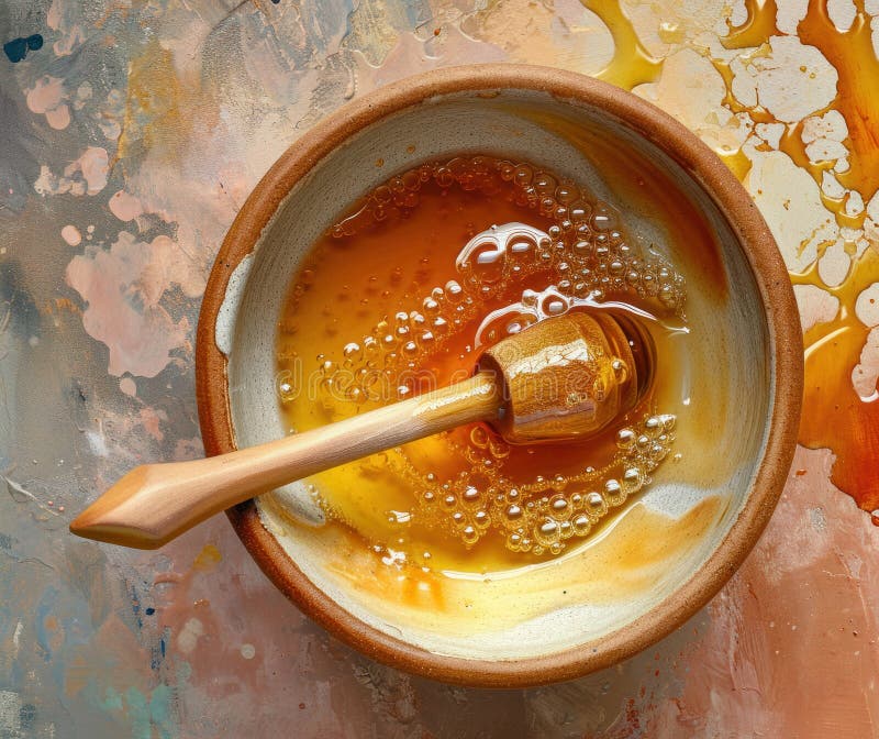 Honey dipper in a bowl stock image. Image of closeup - 308137371