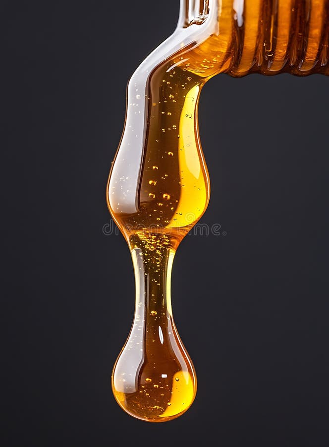 Honey Drip from Jar on Dark Background Stock Illustration ...