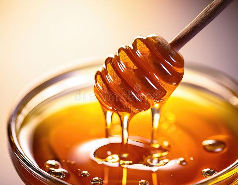 Honey with a Drizzling Effect and Glowing Texture. Generated with AI ...