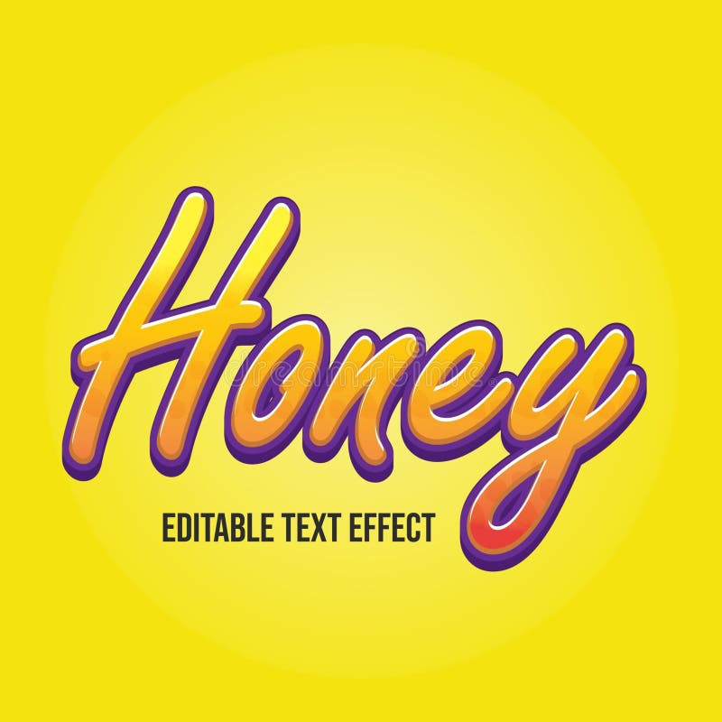 Honey Editable Text Effect with Yellow and Orange Gradient and Purple ...