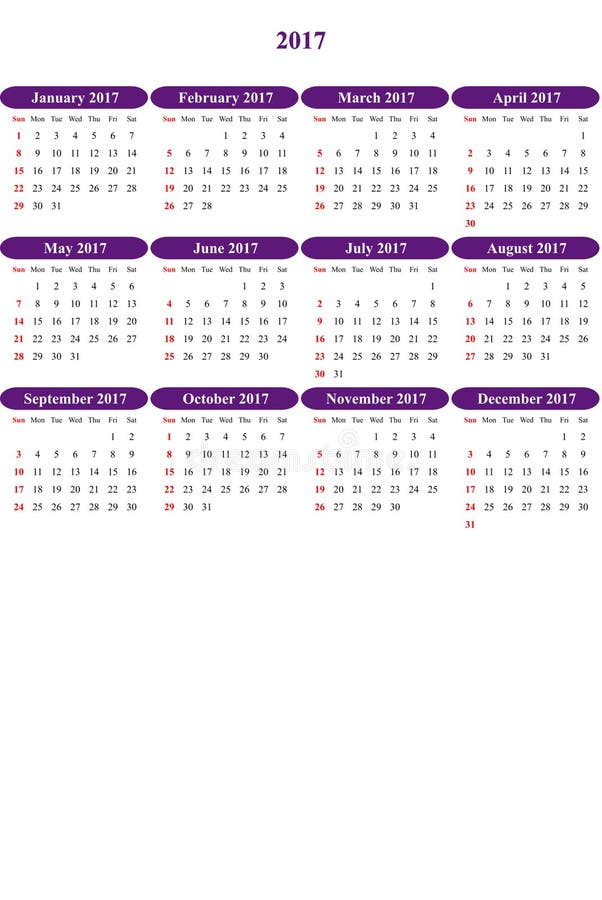 Honey Flower Colored Vividly Colored Plain Calendar 2016 Stock ...