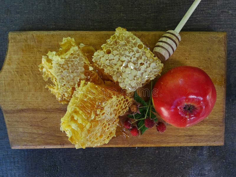 The Honey in the Frame is Collected by Bees Stock Photo - Image of ...