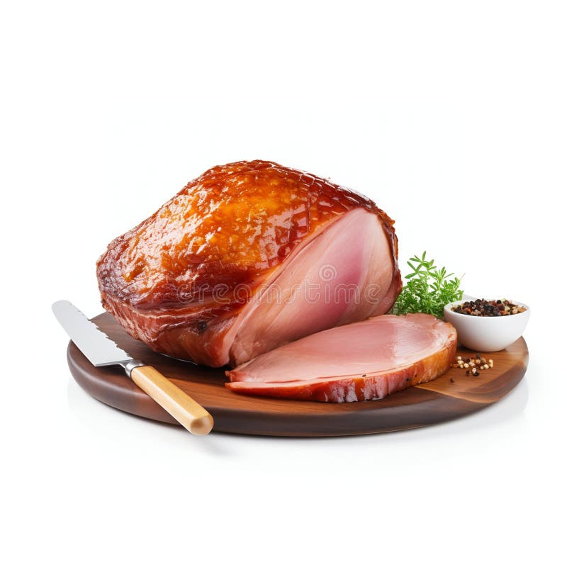 Honey Glazed Ham with Fresh Herbs. Generative Ai Stock Illustration ...