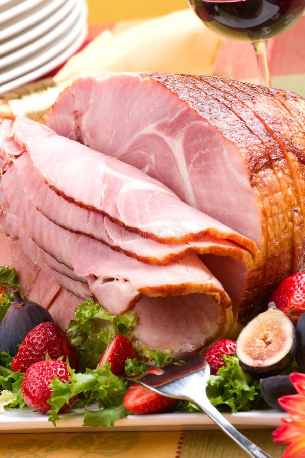 Honey ham stock image. Image of figs, cross, meat, loin - 7636533