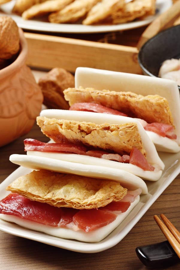 Honey Ham with Crispy Cracker Wrapped in Thin Bread Stock Photo - Image ...