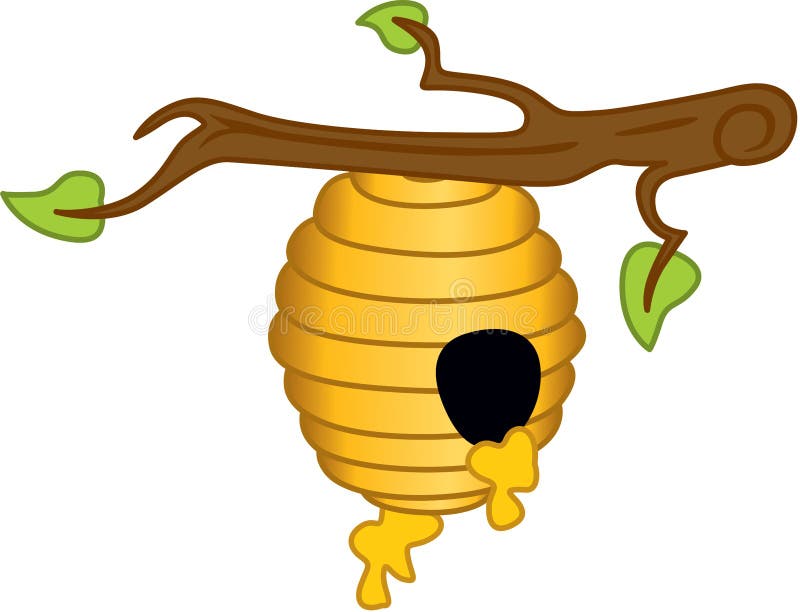Hanging Bee Hive Branch Tree Stock Vector - Illustration of cute ... Hanging Bee Hive Branch Tree Stock Vector - Illustration of cute ...