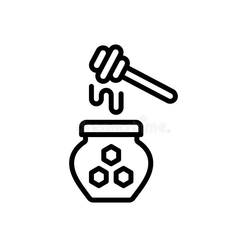 Black Line Icon for Honey, Healthy and Flower Stock Illustration ...