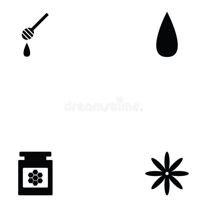 Honey icon set stock vector. Illustration of cell, hive - 120566247
