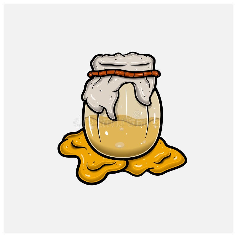 Honey on Jar Cartoon with Simple Gradient and Details Stock Vector ...