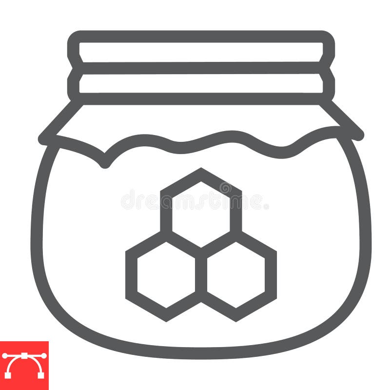 Honey jar line icon stock vector. Illustration of honey - 251706553