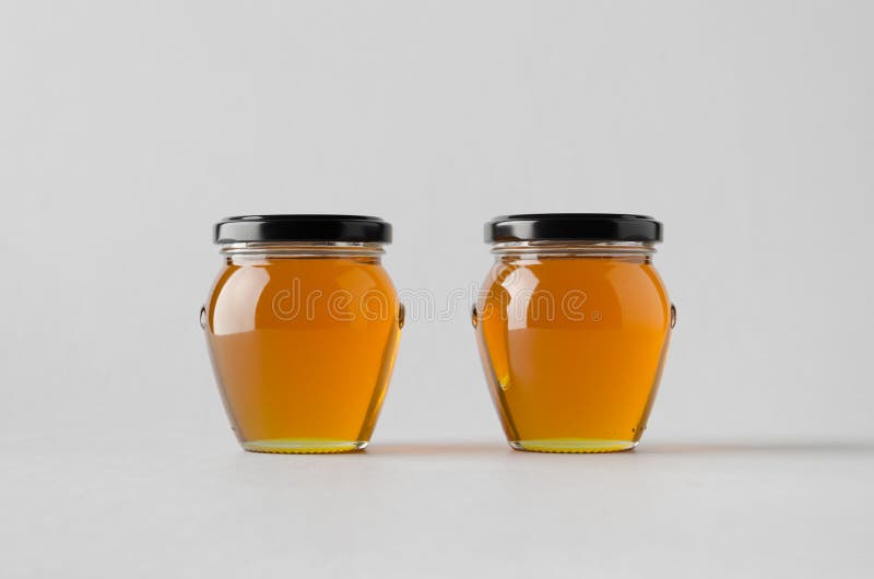 Honey Jar Mock-Up - Two Jars Stock Photo - Image of eucalyptus, 250ml ...