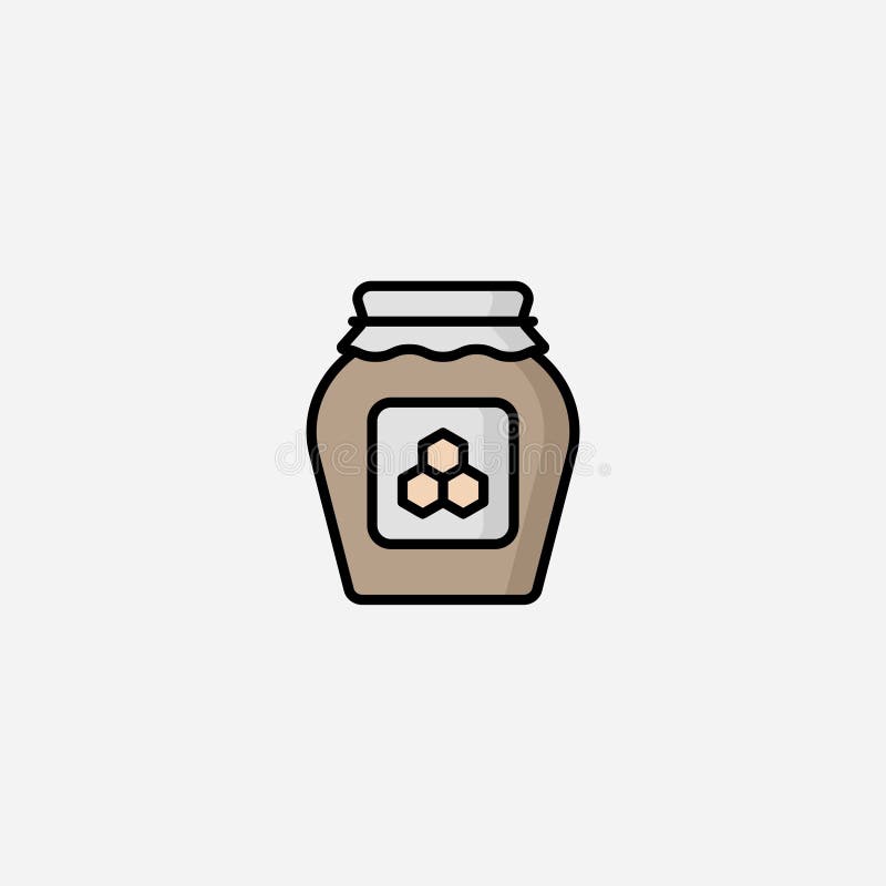 Honey Jar Vector Icon Sign Symbol Stock Vector - Illustration of ...