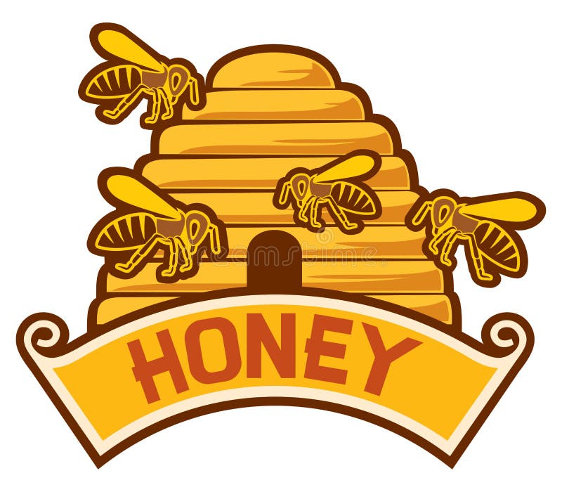 Honey label stock vector. Illustration of honeycomb, pollination - 43509036