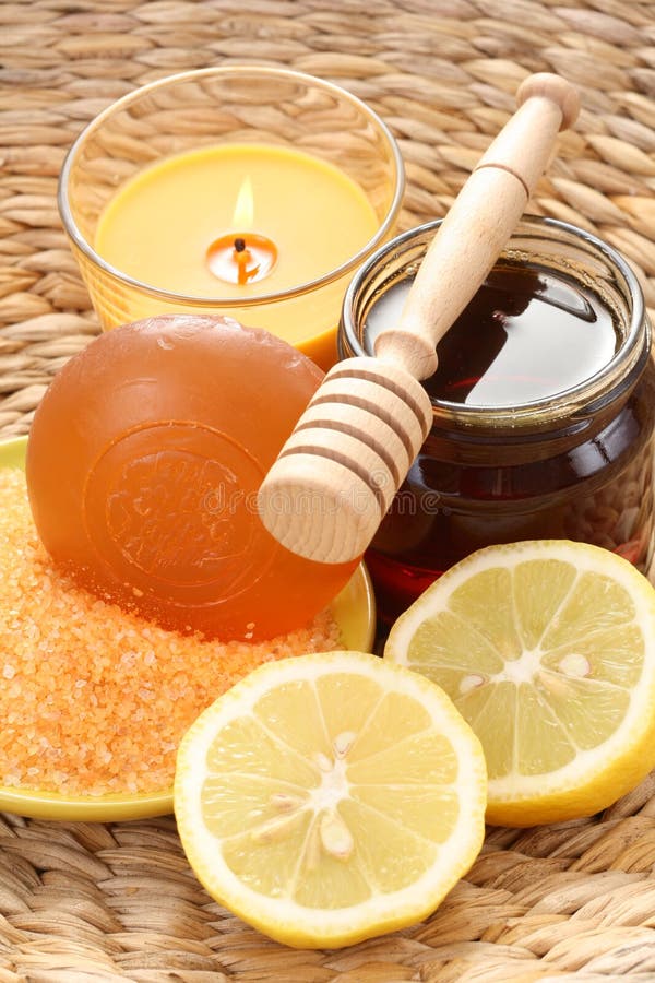 Honey and lemon bath stock photo. Image of glycerin, cosmetic - 4630754