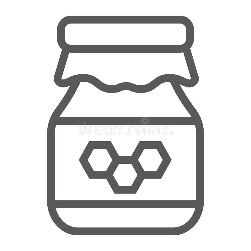 Honey jar line icon stock vector. Illustration of honey - 251706553