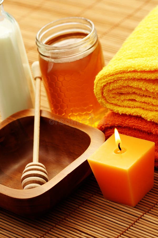 Honey and milk spa stock photo. Image of cosmetic, massaging - 8302674