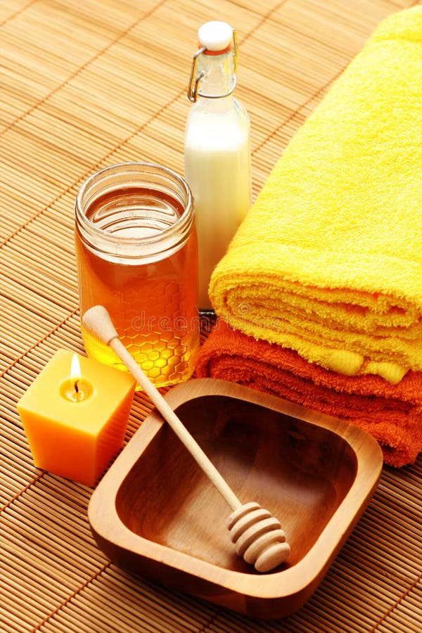 Honey and milk spa stock image. Image of farm, luxury - 8302767
