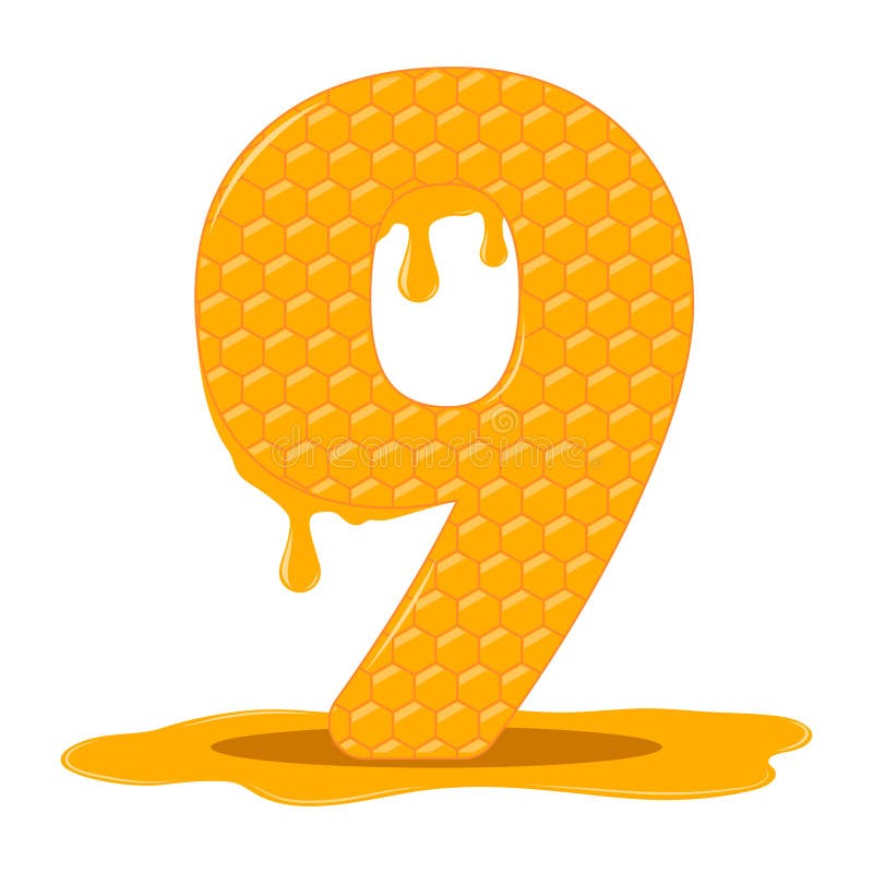Nine bee with number nine stock vector. Illustration of clipart - 128565477