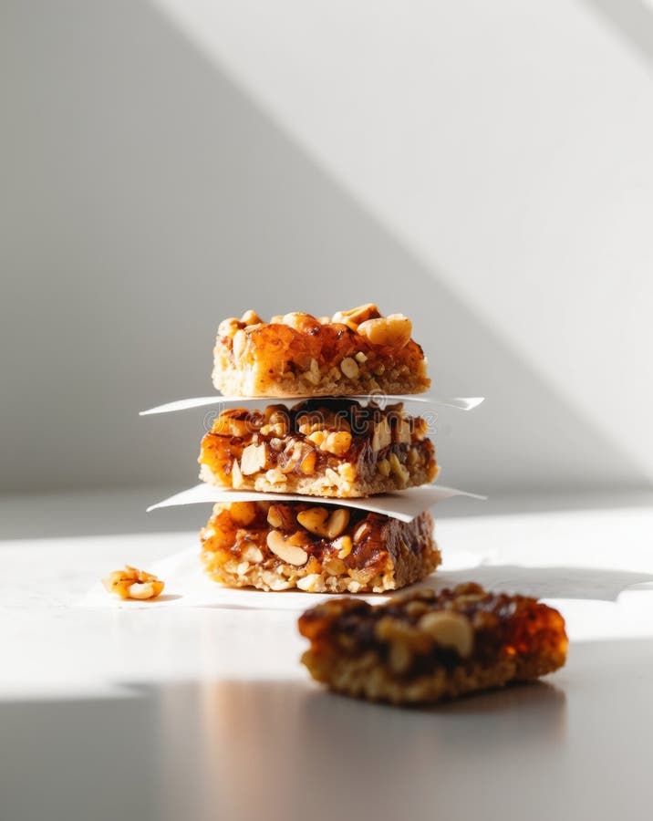 Honey and Nut Bars - a Sweet Treat with a Crunchy Texture. Stock Photo ...