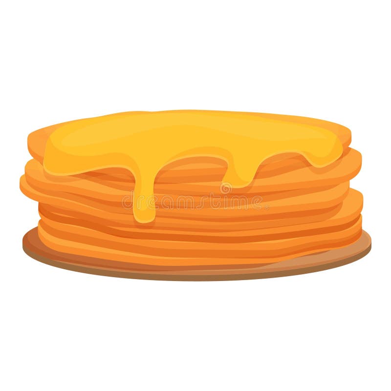 Honey Pancake Icon Cartoon Vector. Cute Stack Food Stock Vector ...