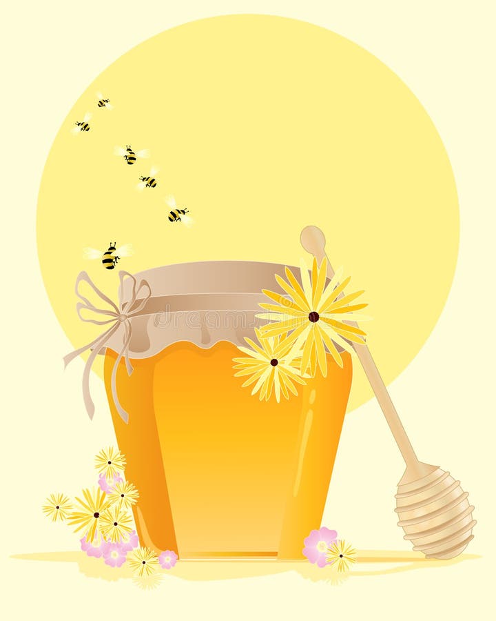 Honey pot stock vector. Illustration of summer, bees - 24556486