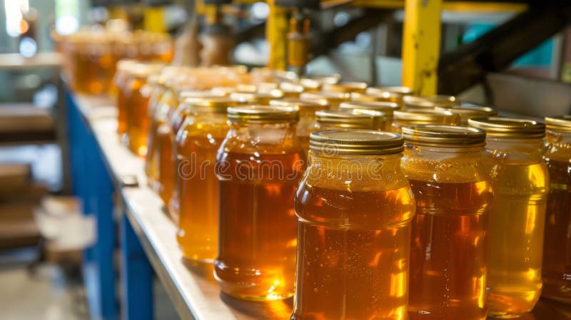 Honey Processing and Sealing Stock Illustration - Illustration of ...