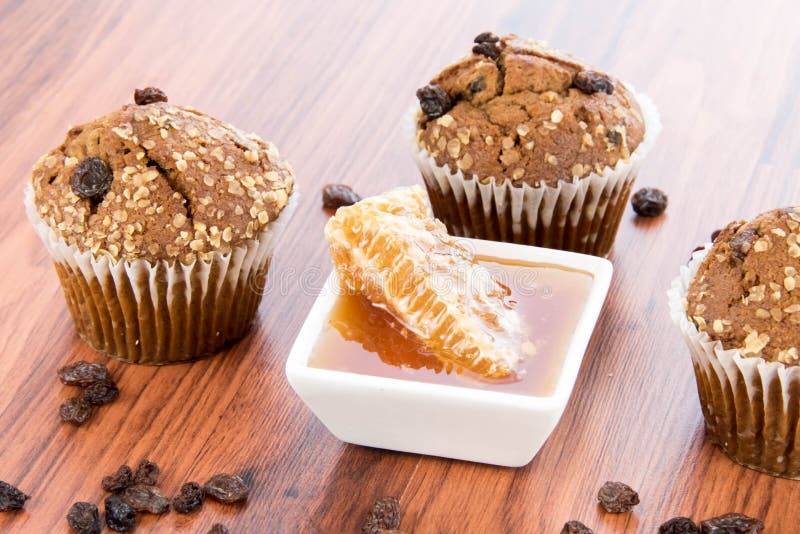 Honey raisin bran muffins stock image. Image of homemade - 52465663