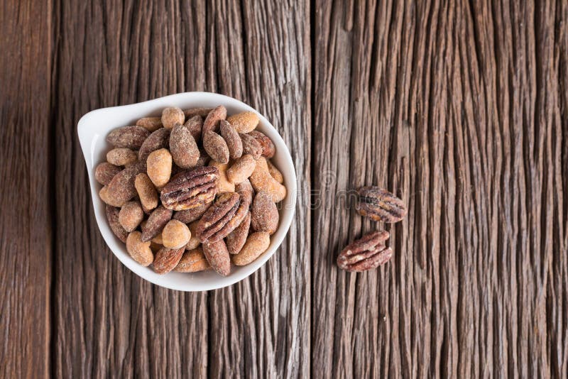 Honey Roasted Mixed Nuts. Top View. Stock Photo - Image of mound, hazel ...