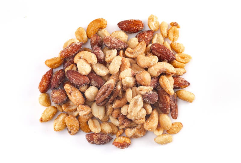 Honey Roasted Nuts Isolated on a White Background Stock Photo - Image ...