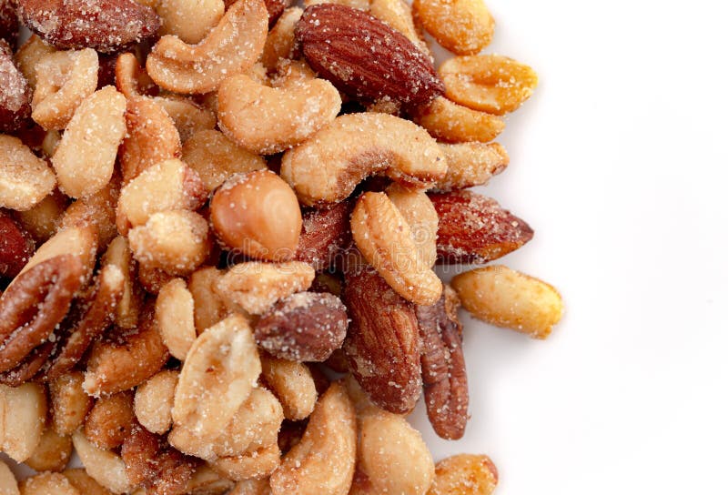 Honey Roasted Nuts Isolated on a White Background Stock Photo - Image ...