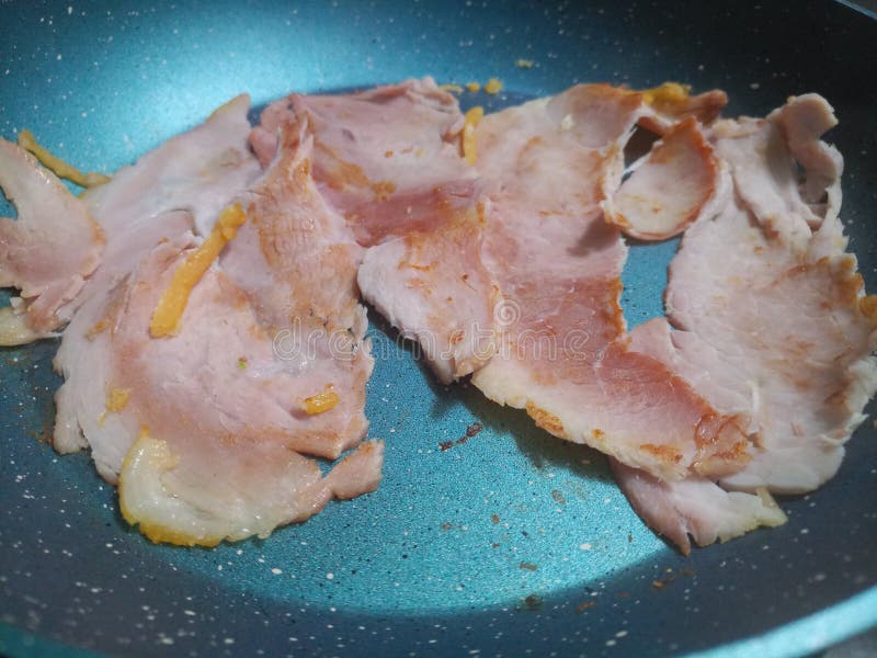 Ready made ham in a pan stock photo. Image of ready - 108168118