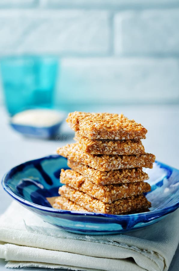 Honey sesame seed bars stock photo. Image of delicious - 107585504